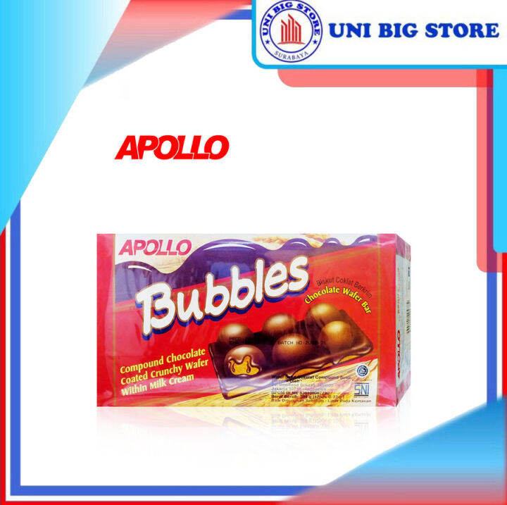 Apollo Bubbles Chocolate Biskuit Coklat Bubble BOX 32 gr x 12 Pcs ...