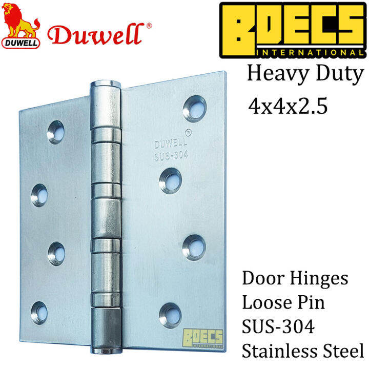 Duwell Stainless Steel Door Hinges Heavy Duty Loose Pin SUS-304 I Bdecs ...