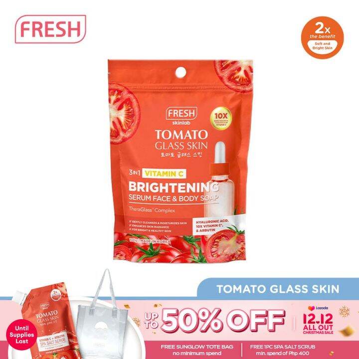 FRESH SKINLAB TOMATO GLASS SKIN 3IN1 VITAMIN C BRIGHTENING SERUM FACE ...