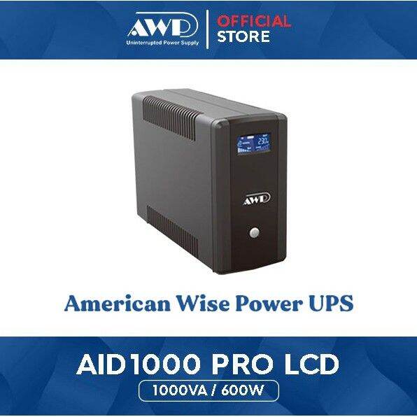 AWP Aide Pro LCD 600W-1000VA UPS with AVR Uninterruptible Power Supply ...
