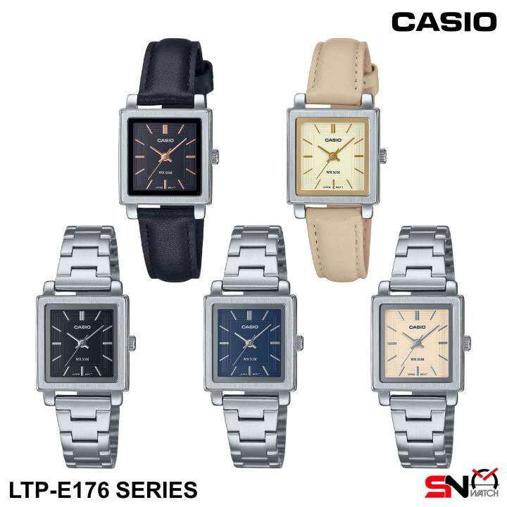 Casio LTP-E176D LTP-E176L LTP-E176 Series Square Face Analog Ladies ...