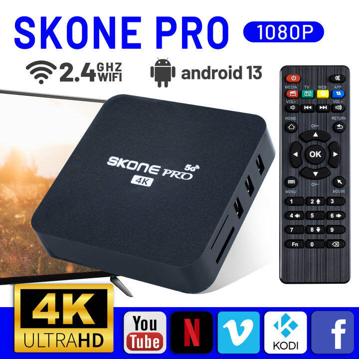 Smart TV Box Pro 4K Android 13 Latest Version Ultra HD WiFi Quad Core ...
