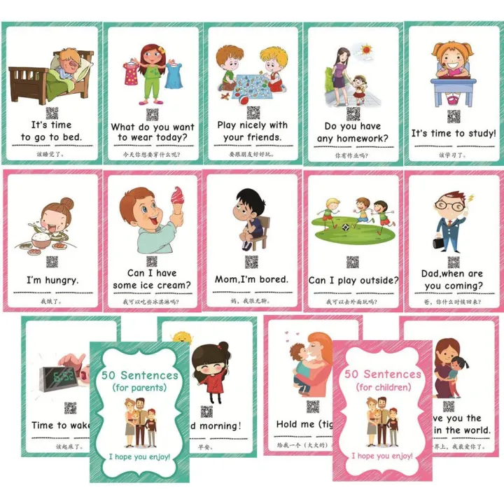 100 Sentences Fun Question Cards Game For Kids Parent-child Daily ...