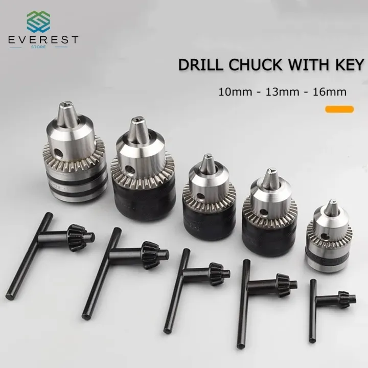 Drill Chuck With Key Drill Chuck Adaptor 10mm 13mm 16mm | Lazada PH