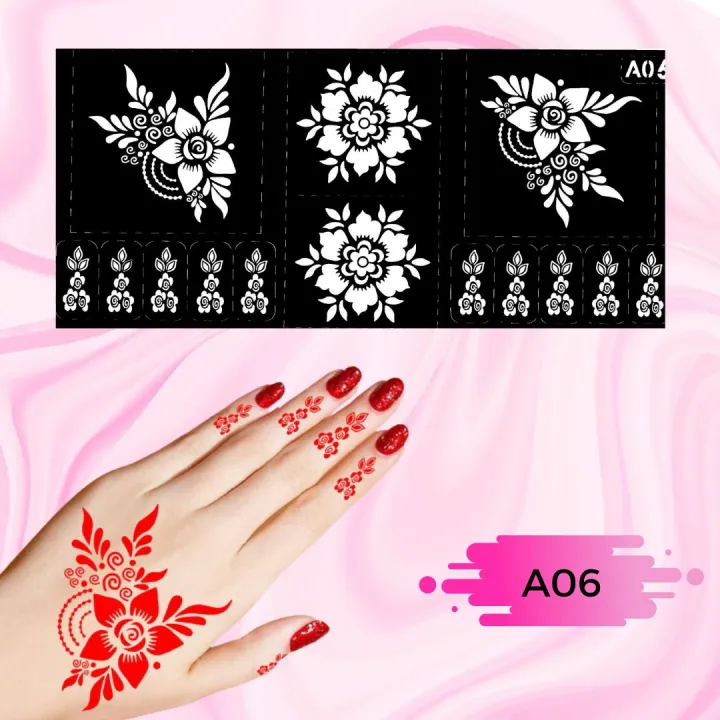 Sticker Corak Inai / Henna Stencil (A06) | Lazada