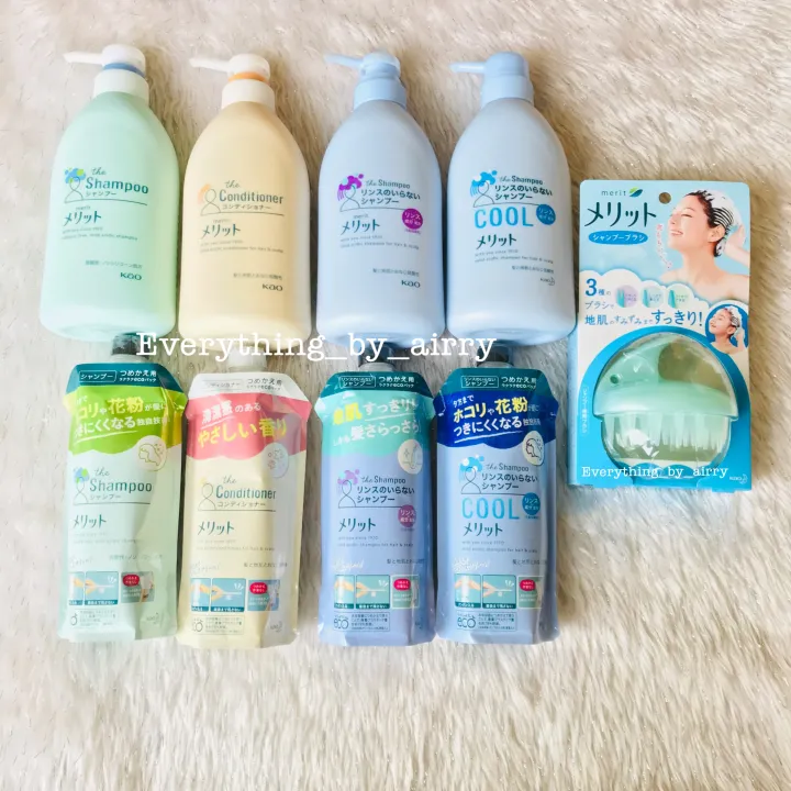 Kao merit (メリット) 🇯🇵 Shampoo&Conditioner 🇯🇵 Pump Bottle (ポンプボトル) 480ml / Refill (つめかえ用) 340ml ...