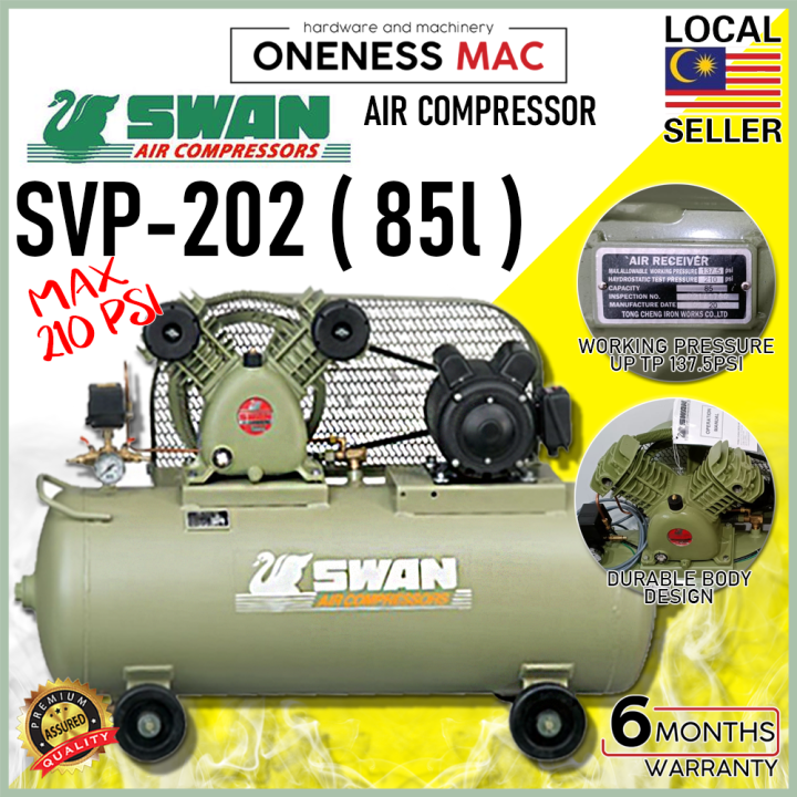 ''SWAN'' AIR COMPRESSOR 2HP - 85 Litre -230V (SVP-202) | Lazada