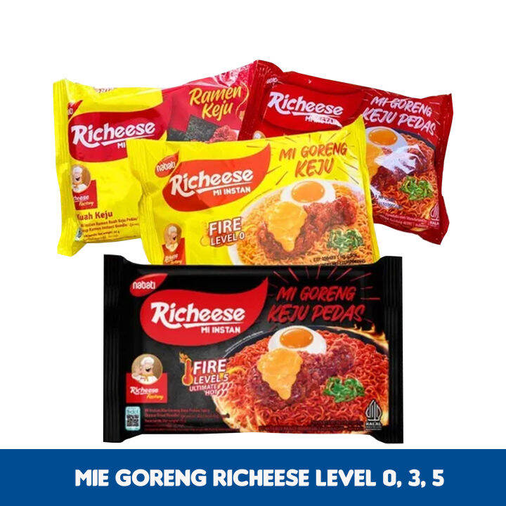 Nabati Richeese Mi Goreng Keju Mie Ramen Extra Hot Isi 5 pcs | Lazada ...