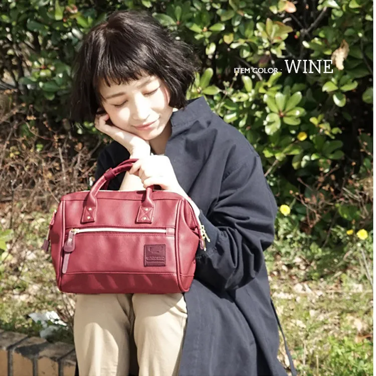 anello กระเป๋าสะพายข้าง Retro Mini Boston Shoulder Bag Anello 2 way pu Boston mini ของเเท้ ...