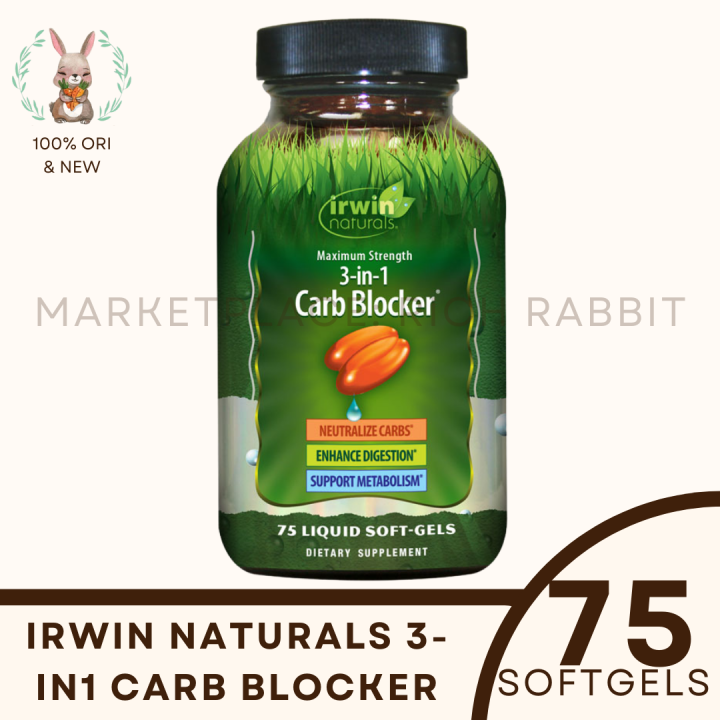 Irwin Naturals Maximum Strength 3 in 1 Carb Blocker Metabolism Kurus ...