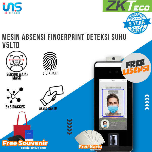 Mesin Absensi Fingerprint Dan Wajah ZKTECO-V5LTD Bisa Akses Kontrol ...