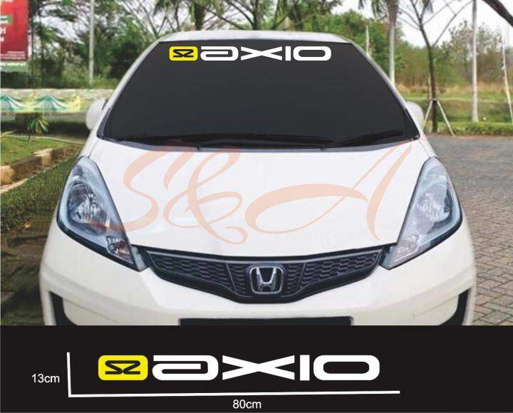 CUTTING STICKER MOBIL TULISAN AXIO stiker kaca depan mobil tulisan kaca ...