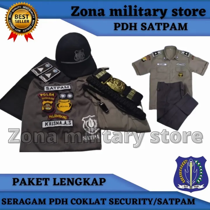 Baju seragam pdh pdl security satpam terbaru coklat lengkap 2021 ...