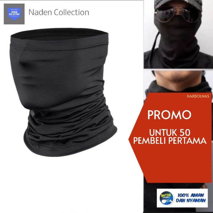 buff masker mulut premium multifungsi/ masker buff hitam polos | Lazada ...