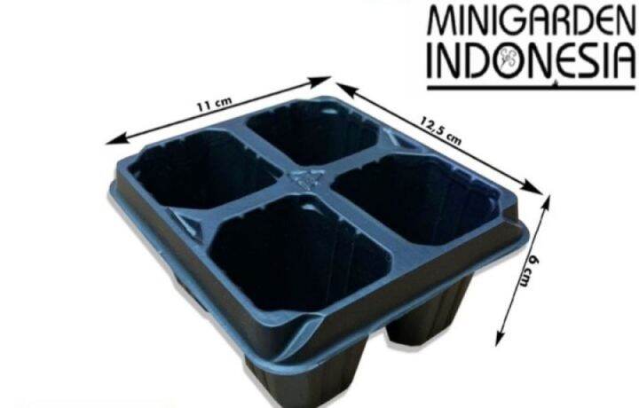 TRAY SEMAI 4 LUBANG pot tray 4 hole seedling tray benih biji traypot ...