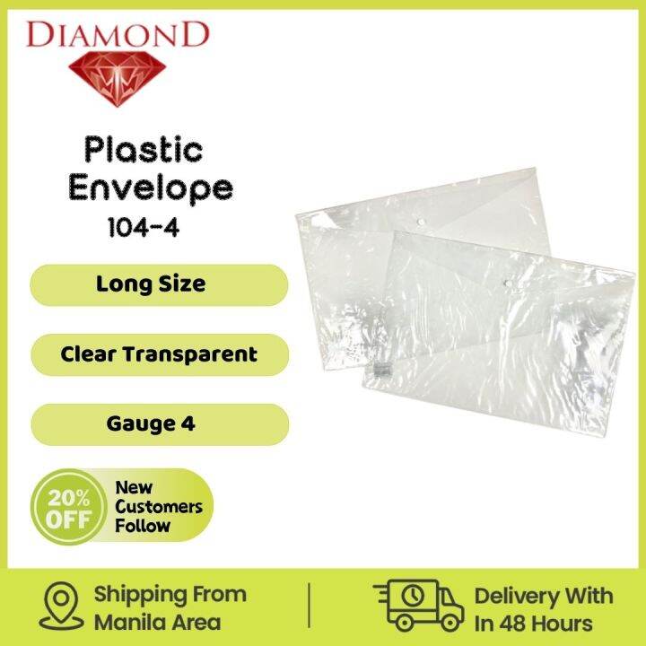 104-4 DIAMOND PLASTIC ENVELOPE LONG TRANSPARENT | Lazada PH