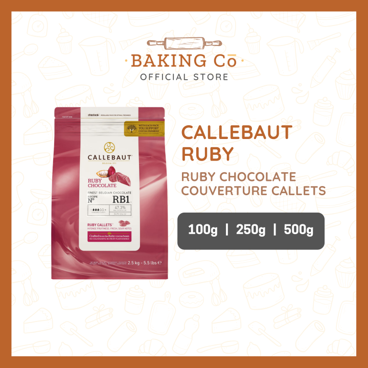 Callebaut RB1 Ruby Chocolate Couverture Callets - 100g/250g/500g/1kg/2.5kg (pack) | Lazada PH