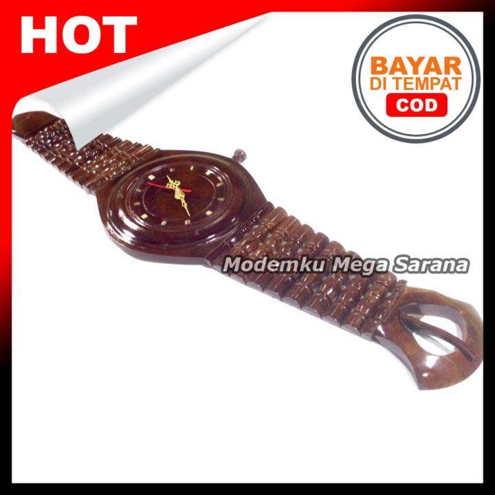 Jam Dinding Bentuk Jam Tangan Krepyak Kayu Jati | Lazada Indonesia