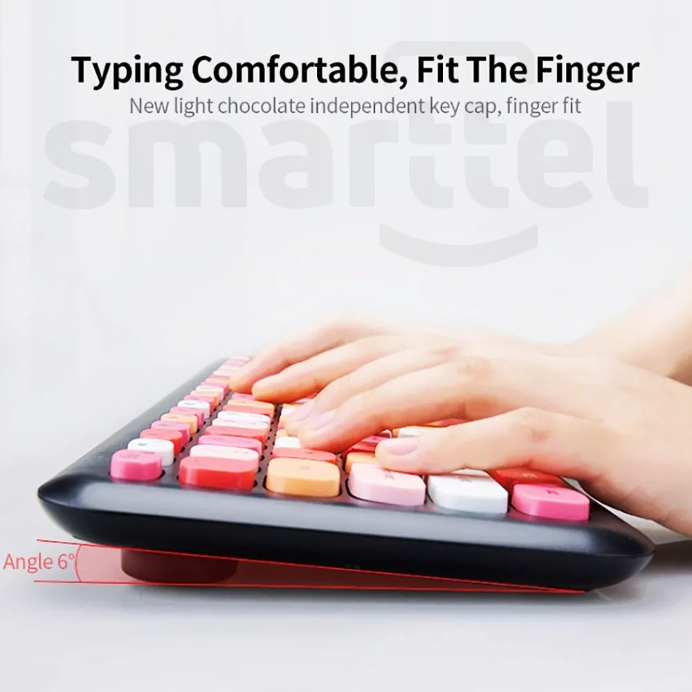 【ส่งฟรี】MOFii SWEET ชุดคีย์บอร์ดพร้อมเมาส์ไร้สาย แป้นพิมพ์ENG ไดรฟ์ ...