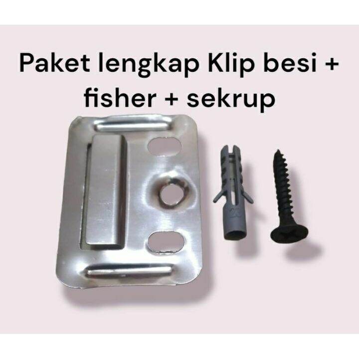 klip wpc besi pengait sambungan wood panel | Lazada Indonesia