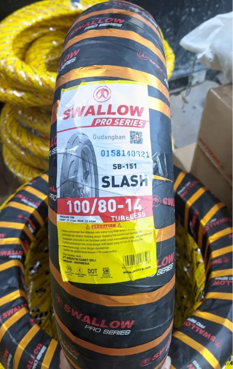 Swallow SB151 SLASH 100 80 14 Pro Series Tubeless Ban luar Motor PCX ...