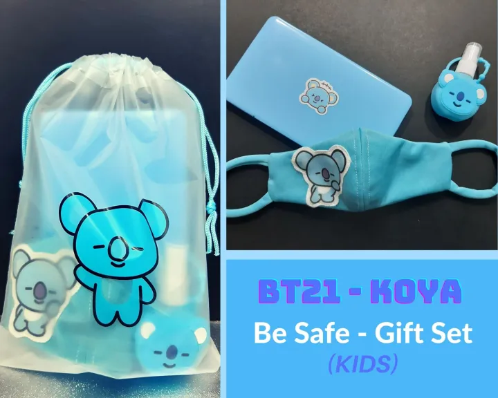 BT21 BTS (KOYA) Be Safe Set (kids) - includes Facemask, Alco Spray ...