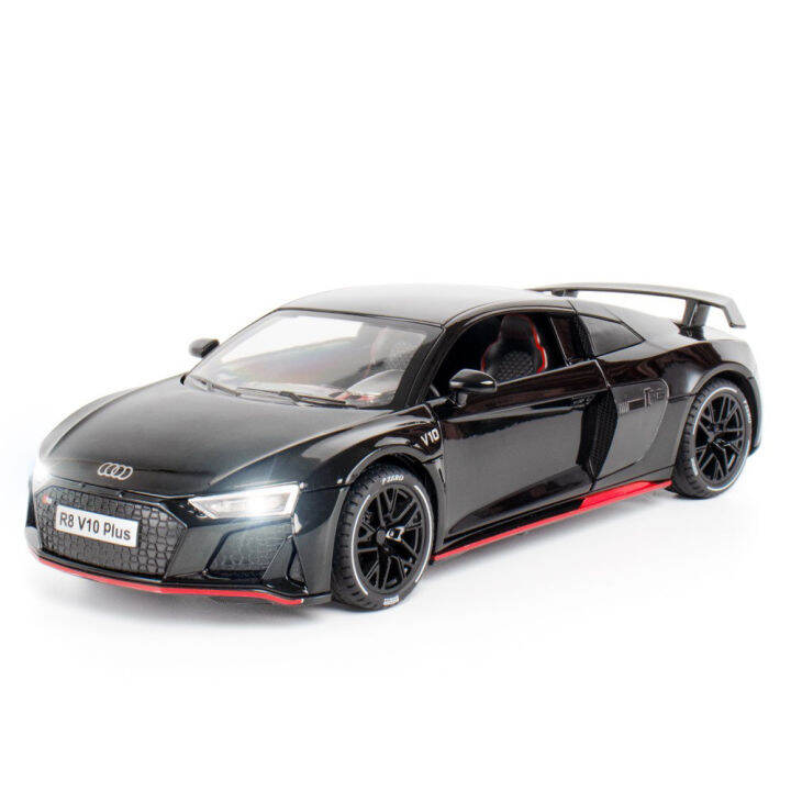 1:24 AUDI R8 V10 Plus โมเดลรถสปอร์ตอัลลอยด์โมเดลรถของเล่นโลหะแบบจำลอง ...