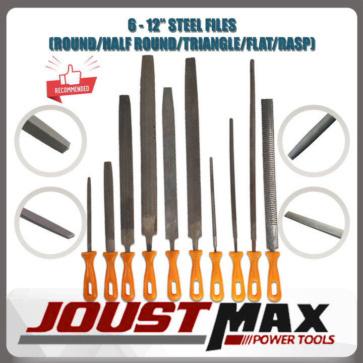 5" - 12" ROUND/ HALF ROUND/ TRIANGLE/ FLAT/ RASP STEEL FILE FOR ...