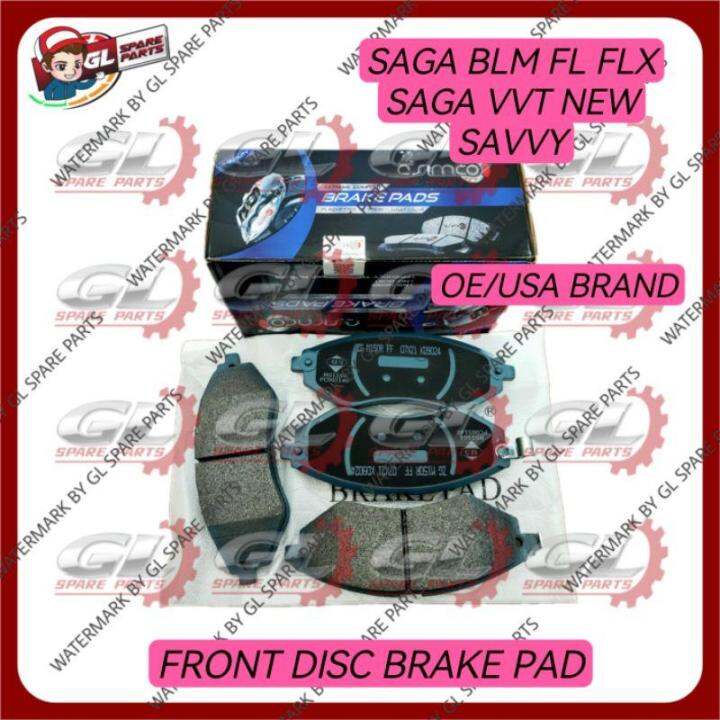 PROTON SAGA BLM FL FLX SAVVY SAGA VVT 2016-2018 FRONT DISC BRAKE PAD ...
