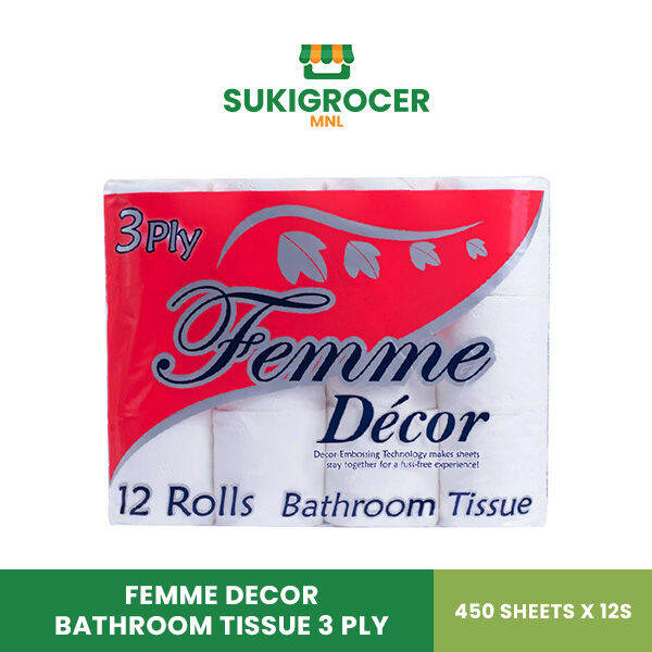 Femme Decor Bathroom Tissue 3 Ply 450 Sheets x 12s | Lazada PH