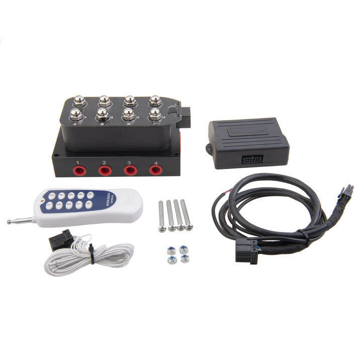 One Key Lift Air Ride Suspension Kit 12v 8 Valves Solenoid Manifold ...