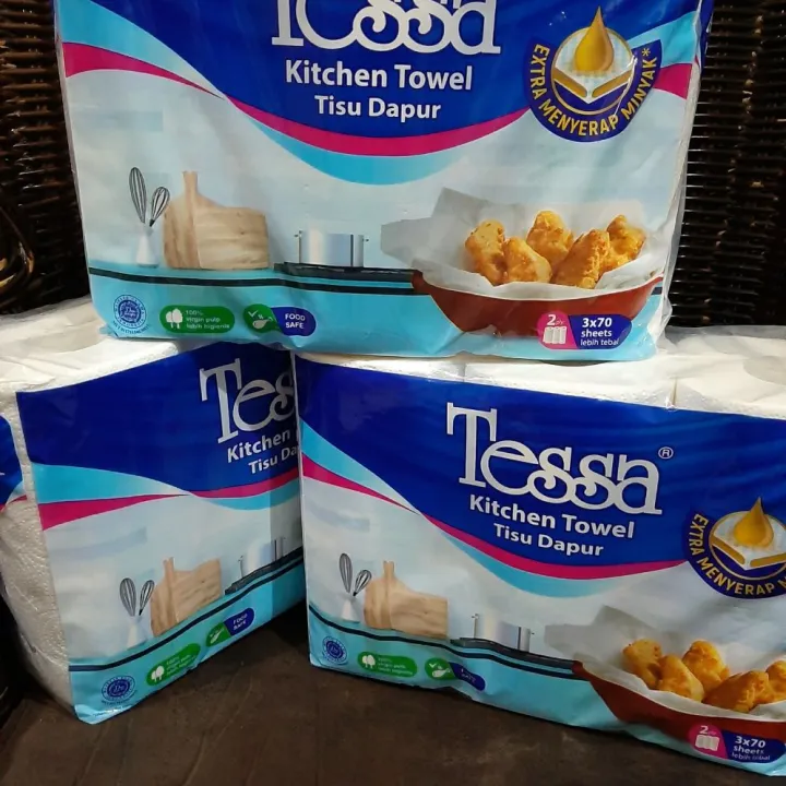 Tessa KitchenTowel 3x70 sheet 2 ply/tisu pengesat (TTP-001) | Lazada ...