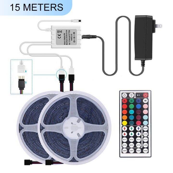 Led strip Light 5M/10M/15M/20M 3528 LED 24 Key Remote Controller RGB ...