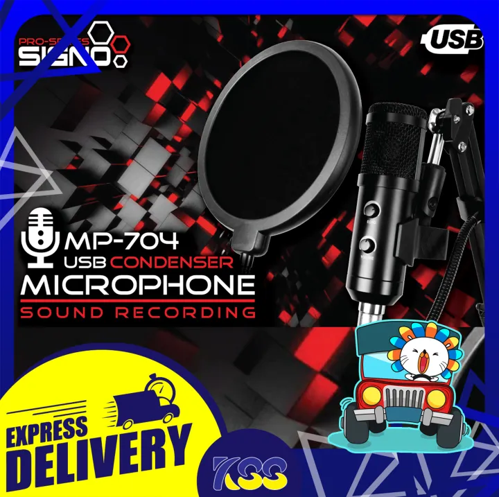 ไมค์คอนเดนเซอร์ SIGNO Pro-Series MP-704 USB Condenser Microphone Sound Recording รับประกัน 1 ปี ...