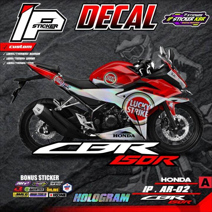 (cod) decal CBR150R(lucky strike) - sticker decal variasi full body ...