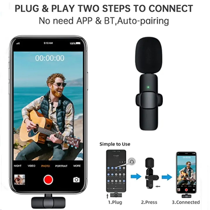 Handheld Microphone Live Streaming Wireless Lavalier Microphone ...