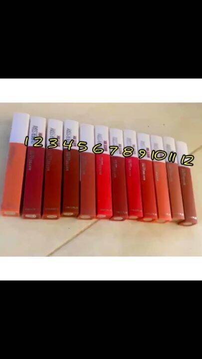 LIPSTIK MAYBELLINE 1 BOX ISI 24/ MAYBELLINE NEW YORK SUPER STAY MATTE ...