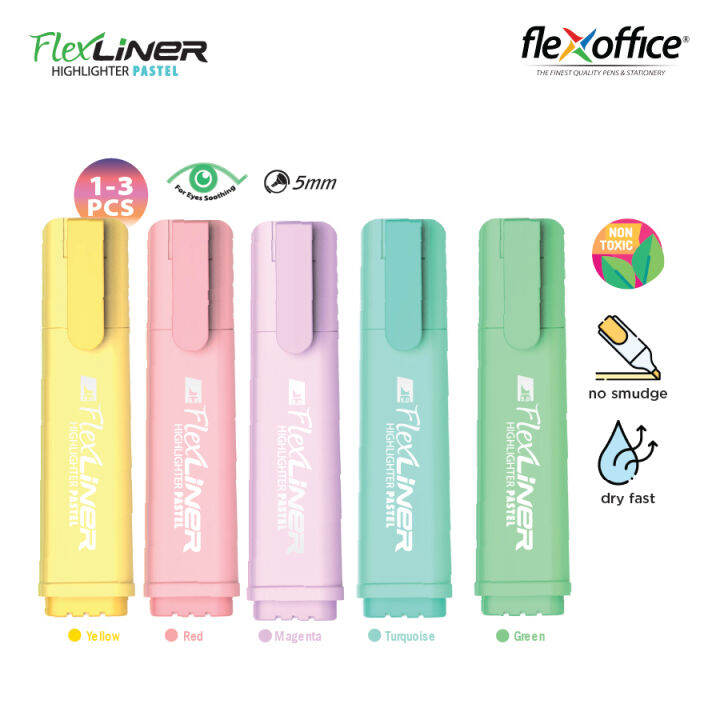 FlexOffice Highlighter Pastel FO-HL009 1pc/3pcs- 5.0mm - Stationery | Lazada PH