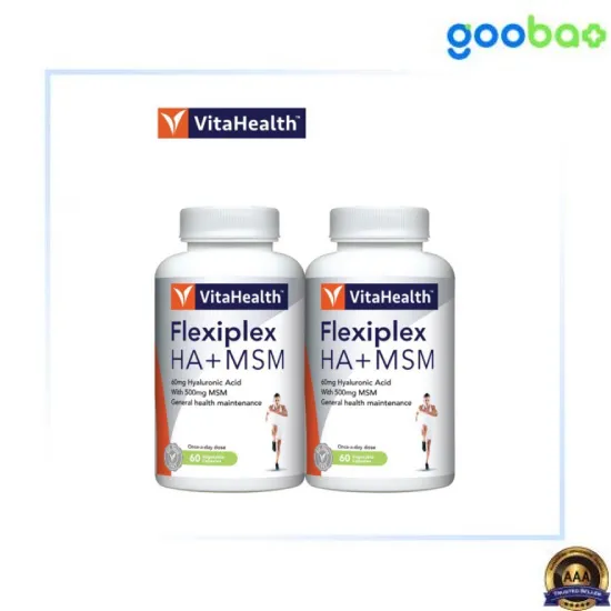 VITAHEALTH Flexiplex HA+MSM 60 vegetable capsulesx2 (Twin Pack)/ Support Joint Health/ Restore ...