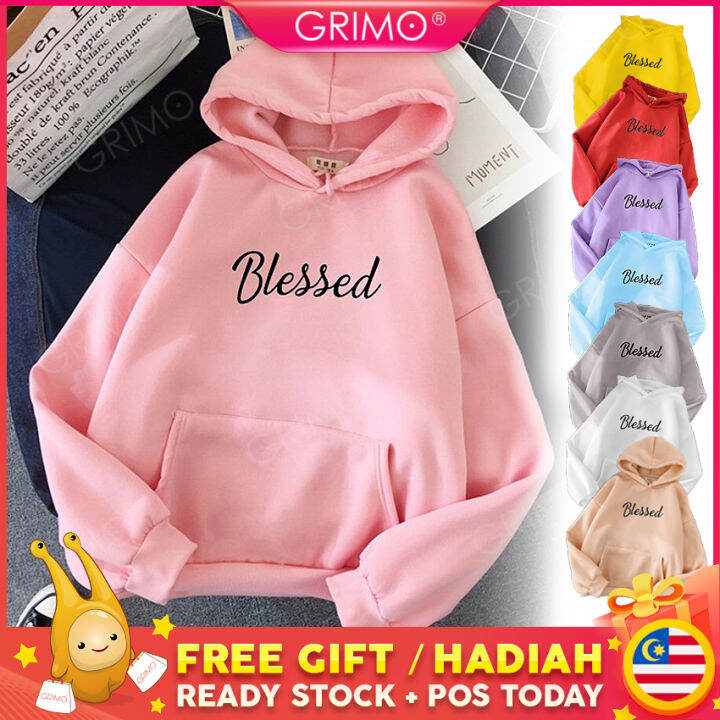 GRIMO Malaysia - Ble-ssed Blouse Long Sleeve Women's Hood Baju Blouses Travel Perempuan Wanita ...