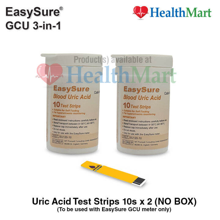 EasySure Uric Acid Test Strips (10s x 2) TWINPACK (NO BOX) | Lazada