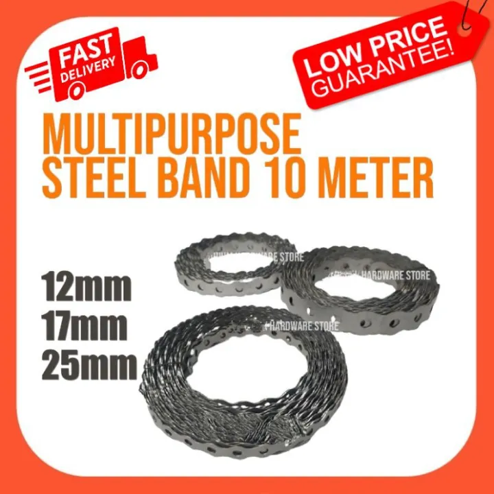 10Meter Multi Purpose Steel Band 12MM / 17MM/ 25MM | Lazada