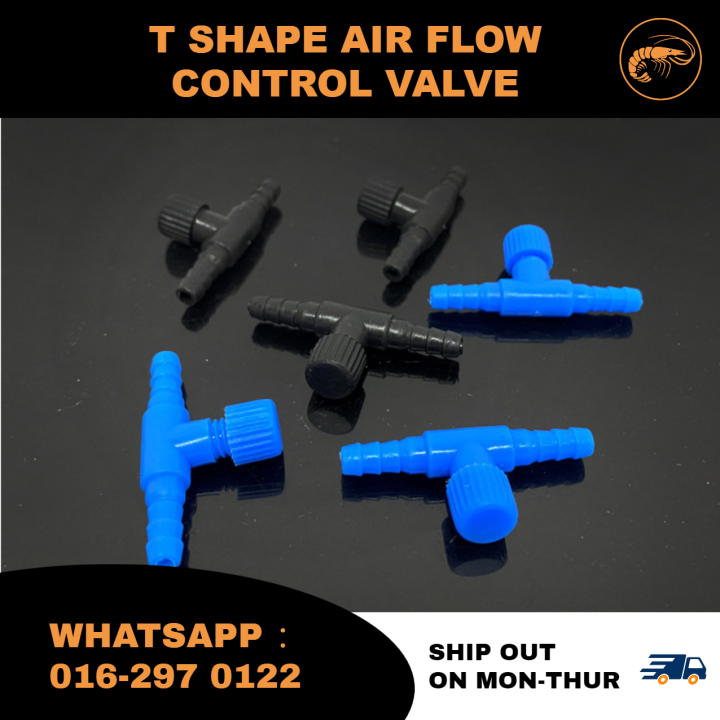 T Shape Air Flow Control Valve 鱼缸T型可调节阀门控制增氧配件水族止流阀 4mm | Lazada