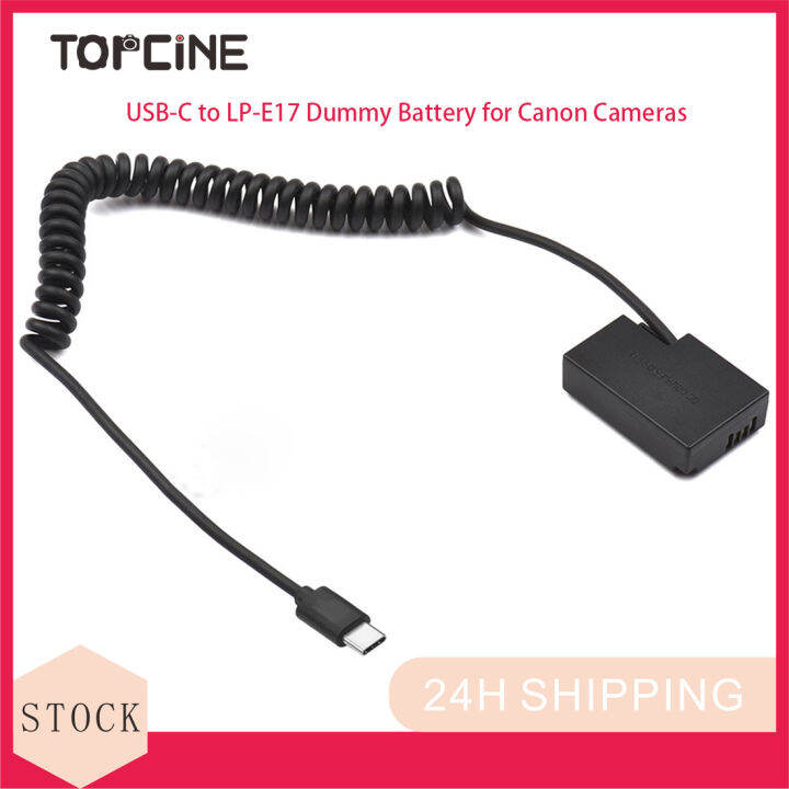 USB-C Topcine (Type-C) เป็น LP-E17แบตเตอรี่เลียนแบบ DR-E18 DC Coupler ...