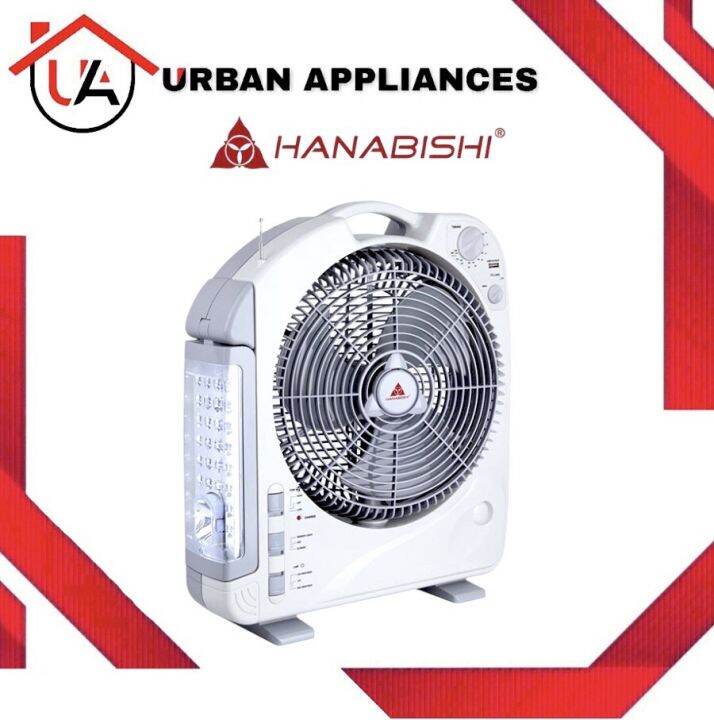 Hanabishi Rechargeable Fan with Led Light and Radio HRBF12USB | Lazada PH