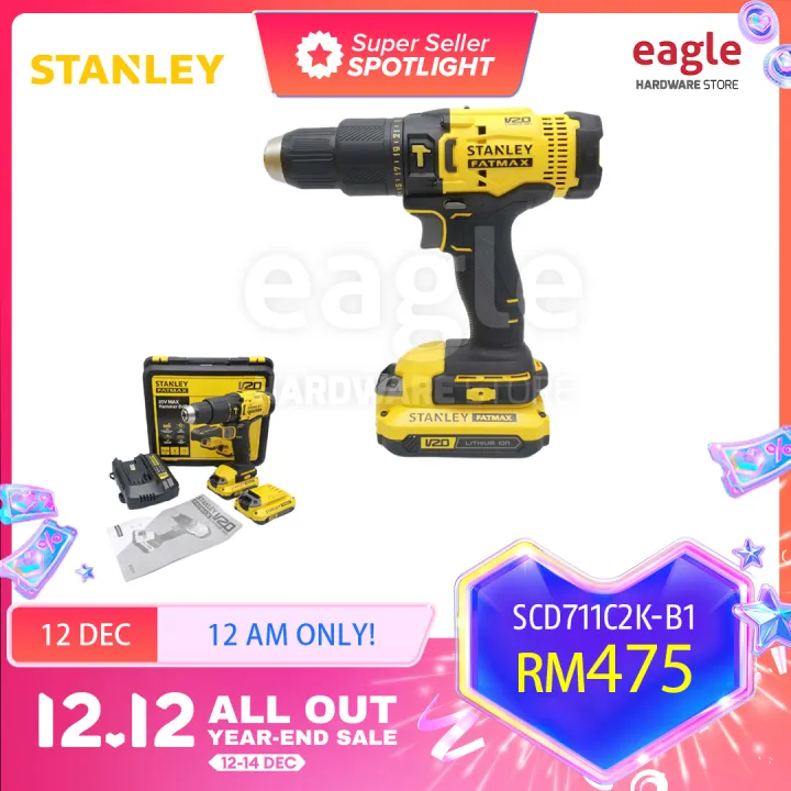 Stanley SCD711C2K-B1 20V Cordless Hammer Drill ( SCD711C2K, SCD711 ...