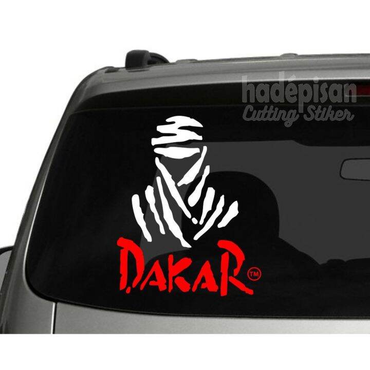 Stiker Mobil Cutting Sticker kaca body Mobil Logo Simbol Rally Dakar ...