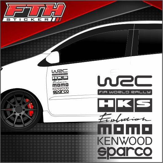stiker mobil sticker sponsor wrc, hks, momo, kenwood, sparco | Lazada ...