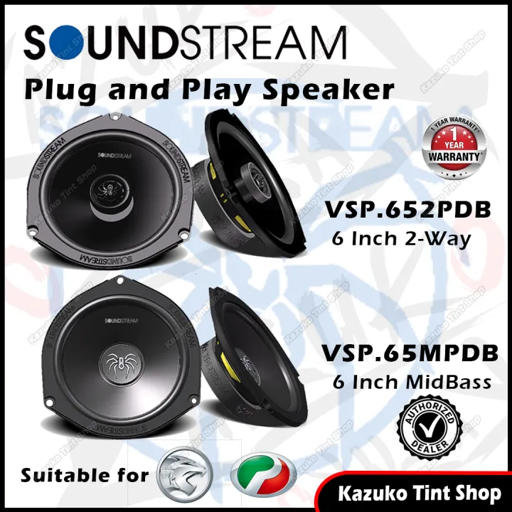 Suara Baik Soundstream VSP Series Black Series Midbass Plug & Play Speaker 6 Inch 2 Way Mid Bass ...