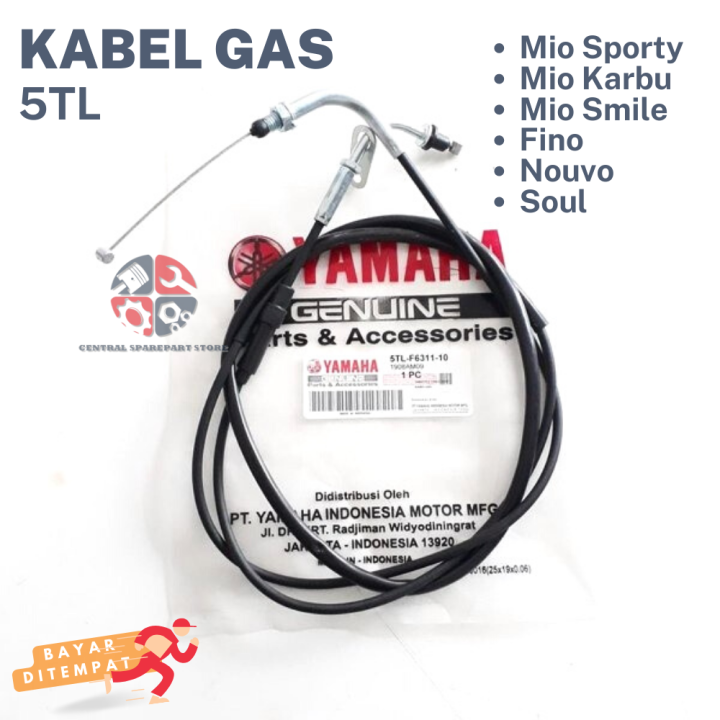 5TL KABEL GAS YAMAHA MIO SPORTY LAMA SMILE SOUL FINO KARBU NOUVO Z LELE ...